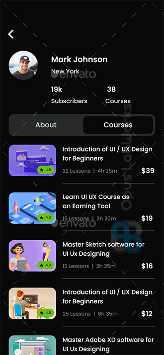 Online Learning App UI Kit| Online exam app UI Kit| Online Class App UI Kit| CourseHub, Web Elements